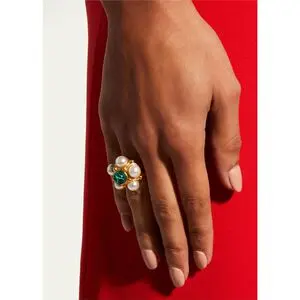 BEN-AMUN Gold Pearly And Stone Ring