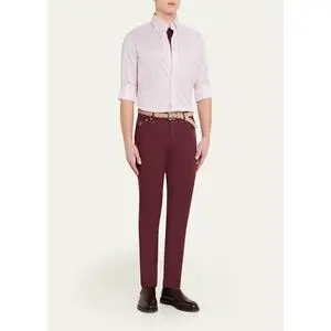 Brunello Cucinelli Button-collar Pinstripe Cotton Sport Shirt