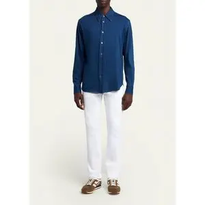 TOM FORD Cotton Denim Point-collar Button-down Shirt
