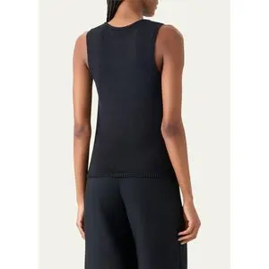 Akris Trapezoid Embroidered Sleeveless Blouse