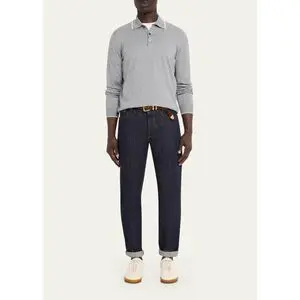 Brunello Cucinelli Cotton And Cashmere Knit Polo Sweater - Dark