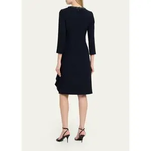 Rickie Freeman For Teri Jon Beaded Draped Crepe Dress