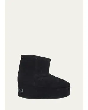 Balenciaga Alaska Platform Suede Ankle Booties - Black