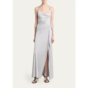 Versace Draped Satin Viscose Gown