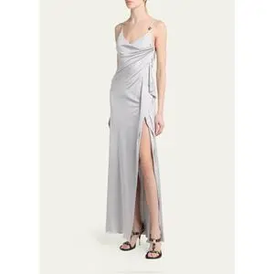 Versace Draped Satin Viscose Gown