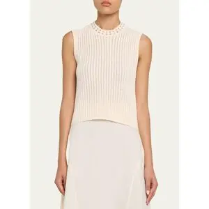 JASON WU Openwork Cable Knit Sleeveless Sweater