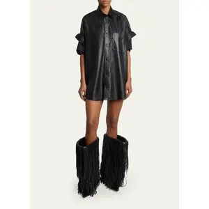 Balenciaga Avenue Fringe Leather Booties
