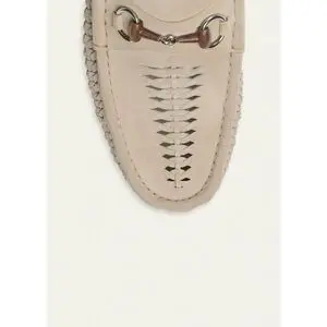 Gucci Horsebit 1953 Woven Suede Bit Loafers - Sand
