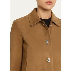 FERRAGAMO Nubuck Leather Boxy Jacket