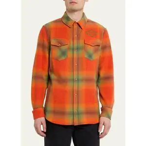 GOD'S TRUE CASHMERE X Harley-davidson Plaid Cashmere Button-down Shirt
