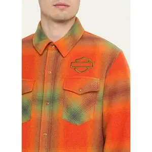 GOD'S TRUE CASHMERE X Harley-davidson Plaid Cashmere Button-down Shirt