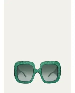 Anna-Karin Karlsson Shade Of Shelly Crystal Square Sunglasses - Emerald