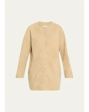 Loulou De Saison Waren Suede Collarless Jacket
