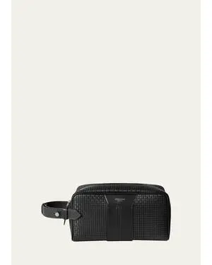 SERAPIAN Stepan Canvas And Leather Wash Bag - Black