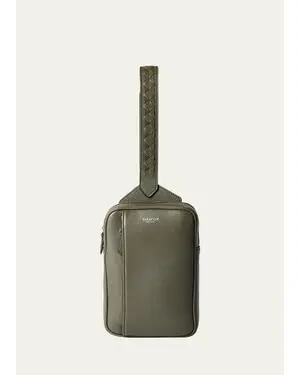 SERAPIAN Cachem Leather Sling Bag Leaf