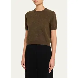 NACKIYE Pearl Cashmere Short-sleeve Sweater