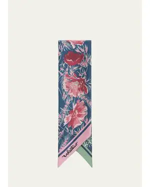 Valentino Garavani Apres L'hiver Poppies Silk Bandeau Scarf - Multi