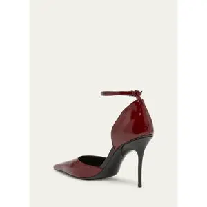 Alaïa 90mm D'orsay Shiny Leather Ankle-strap Pumps