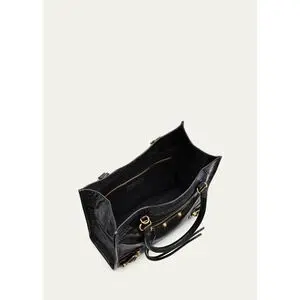Balenciaga Arena Crinkled Leather Top-handle Bag - Black