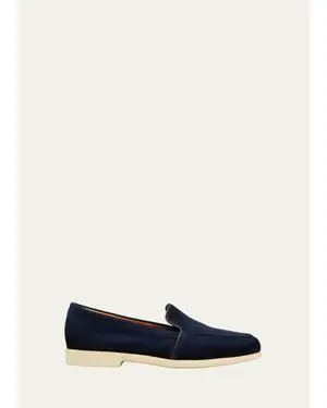 Santoni Suede Loafers - Blue
