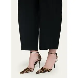 Alaïa 90mm D'orsay Calf Hair Ankle-strap Pumps - Tiger