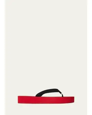 THE ROW Dune Cotton Flatform Thong Sandals - Red