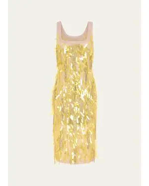 16Arlington Shani Embellished Mesh Midi Dress