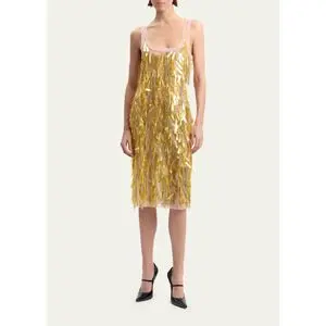 16Arlington Shani Embellished Mesh Midi Dress
