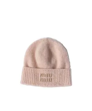 Miu Miu Logo-embroidered Mohair-blend Beanie Hat