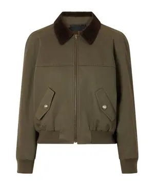 NILI LOTAN Corduroy-trimmed Cotton-twill Jacket