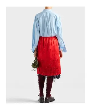 Prada Satin Skirt With Embroidery
