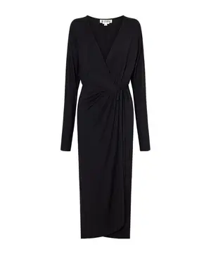 Eterne Stretch Jersey Midi Dress - Black