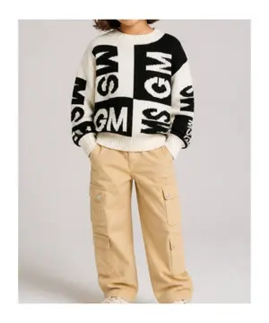 MSGM Logo-intarsia Checkered Sweater