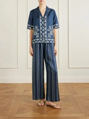 ERES Striped Silk-voile Straight-leg Pants - No