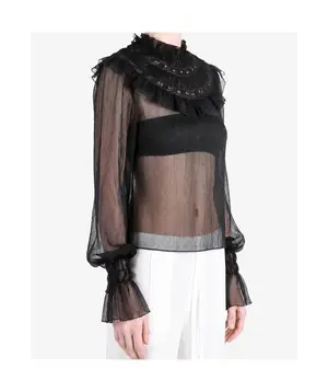 ANN DEMEULEMEESTER Ruffled-collar Top