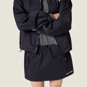 Miu Miu Washed Gabardine Miniskirt