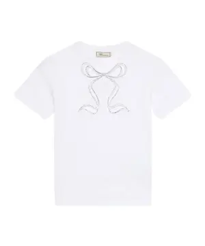 Blumarine Jersey T-shirt With Rhinestone Embroidery - White