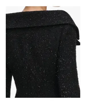SELF-PORTRAIT Off-shoulder Bouclé Jacket