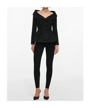 SELF-PORTRAIT Off-shoulder Bouclé Jacket