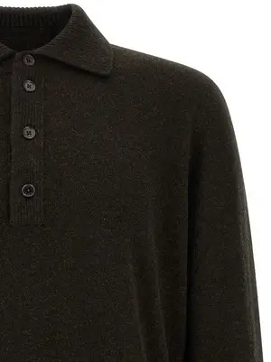 Zegna Long-sleeve Wool Polo Shirt - Brown