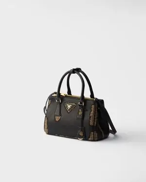 Prada Galleria Small Nappa Leather And Wool Bag