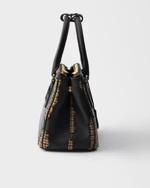 Prada Galleria Small Nappa Leather And Wool Bag