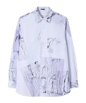 Paul Smith Light Illustration Stripe Oversized Shirt