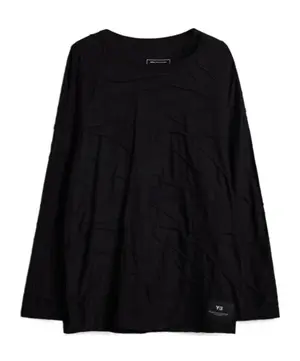 Y3 Pleated Oversized Long-sleeve T-shirt