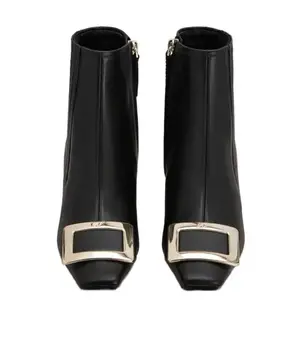 ROGER VIVIER Belle Vivier Wedge Booties In Leather