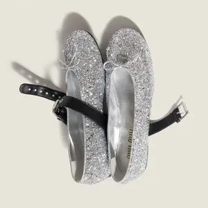 Miu Miu Glitter Ballerinas