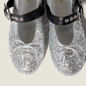 Miu Miu Glitter Ballerinas