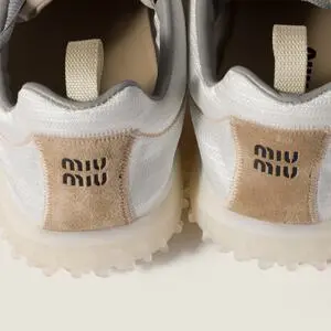 Miu Miu Bubble Technical Fabric And Suede Sneakers