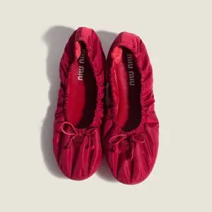 Miu Miu Foldable Technical Fabric Ballerinas