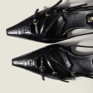 Miu Miu Croco-print Slingback Pumps